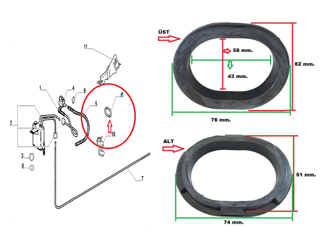 46446359 FIAT PALIO-SIENA KAPAK YAKIT LASTIK CONTA - 145.80 TL